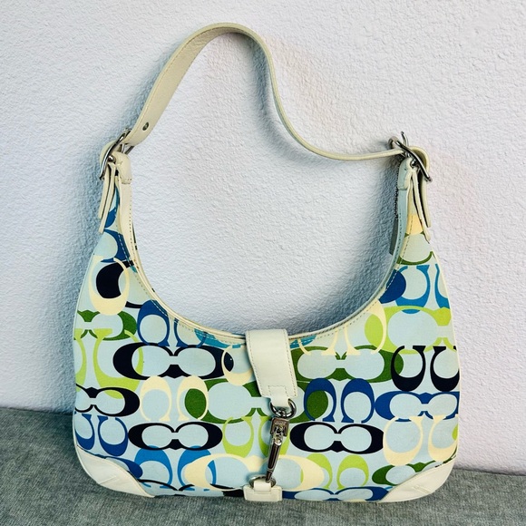 Coach | Bags | Coach Limited Edition Blue And White Hobo Bag With ...